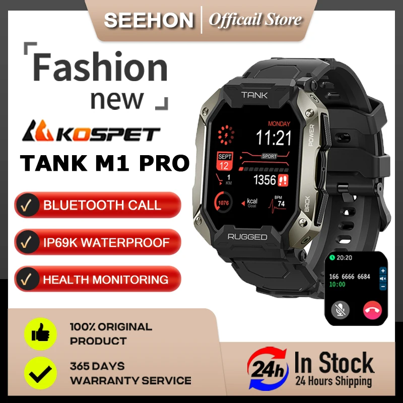 2023-KOSPET-TANK-M1-PRO-Military-Smart-Watch-Men-Smartwatch-For-Women ...