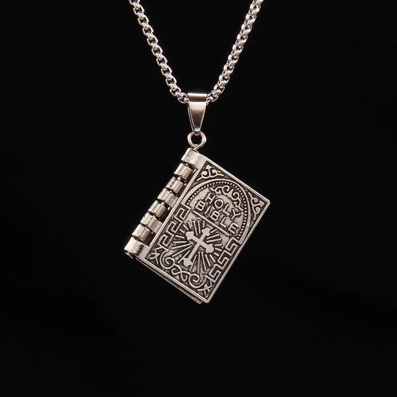 Fashion-Classic-Vintage-Bible-Cross-Pendant-Stainless-Steel-Engraved ...