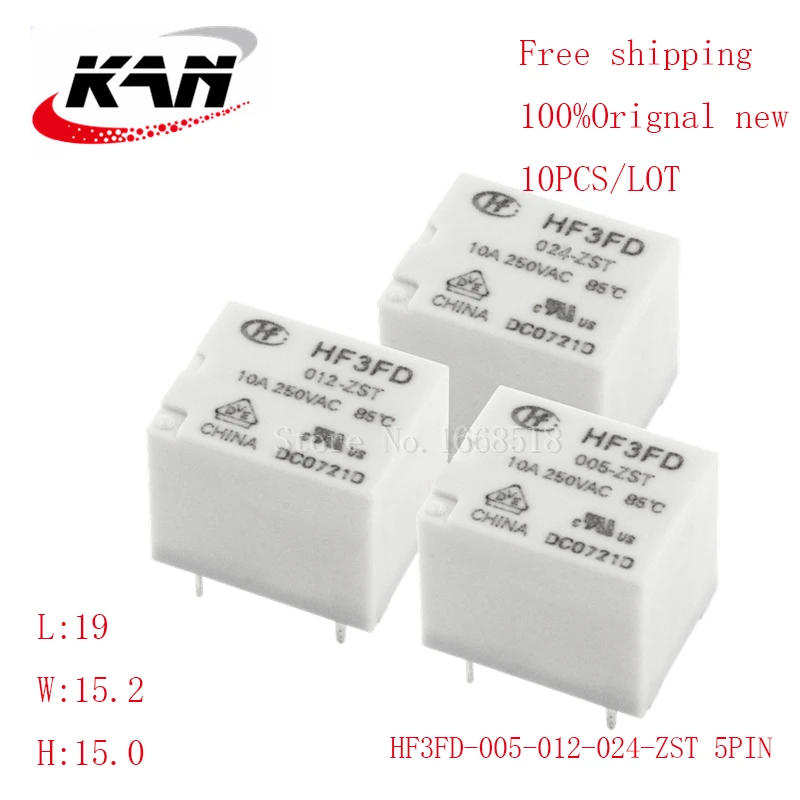 릴레이 HF3FD 005 ZST HF3FD 012 ZST HF3FD 024 ZST, 5VDC, 12VDC, 24VDC, 10A, 250VAC, 5PIN, 신제품, 무료 배송 ...