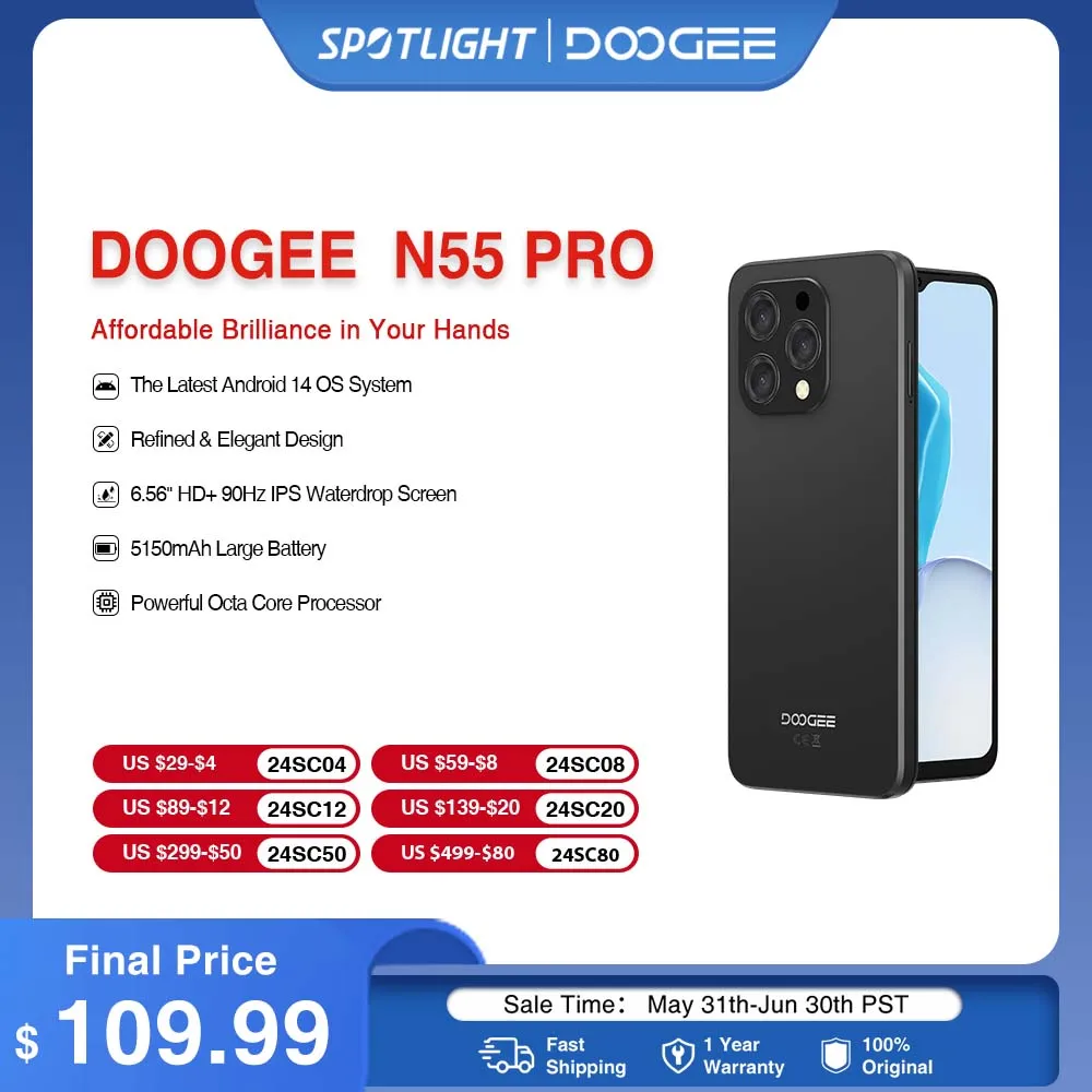 World-Premiere-DOOGEE-N55-Pro-Smartphone-6-56-90Hz-IPS-6GB-RAM-256GB ...
