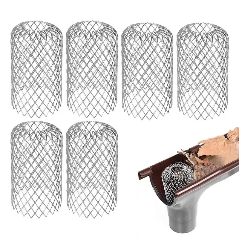 6Pcs-Downspouts-Gutter-Guard-Aluminum-Filter-Strainer-Expandable-Gutter ...