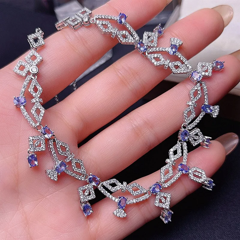 MeiBaPJ-collar-de-tanzanita-Natural-para-mujer-lujoso-collar-con ...