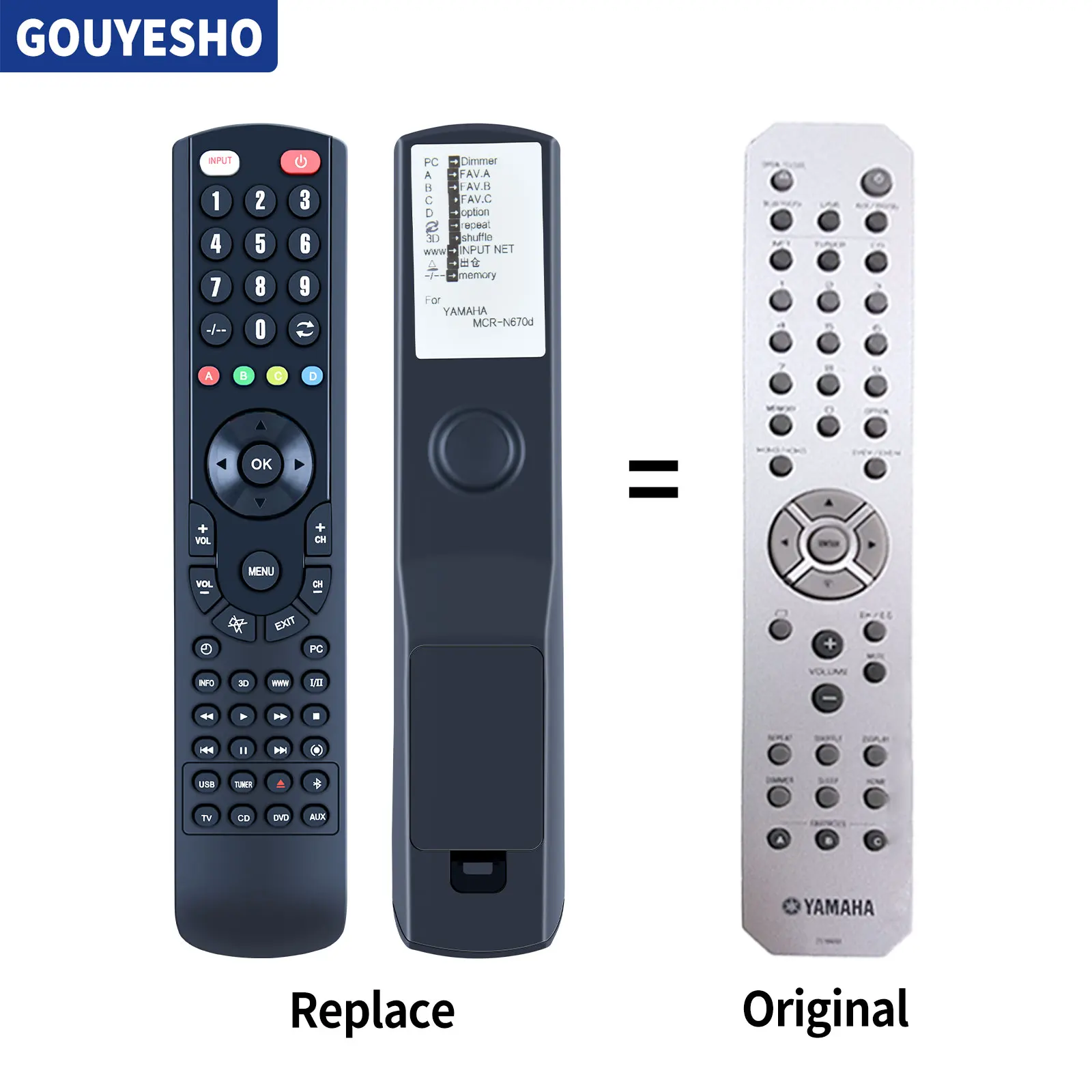 ZS18490-Replace-Remote-Control-For-Yamaha-MCRN670D-MCR-N670D-CD-NT670 ...