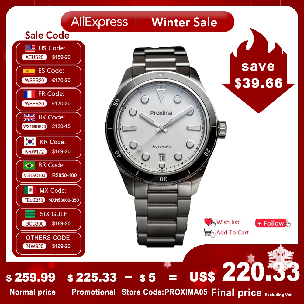 Proxima-PX1697-39mm-Men-Watch-White-Enamel-Dial-Bubble-Sapphire-PT5000 ...