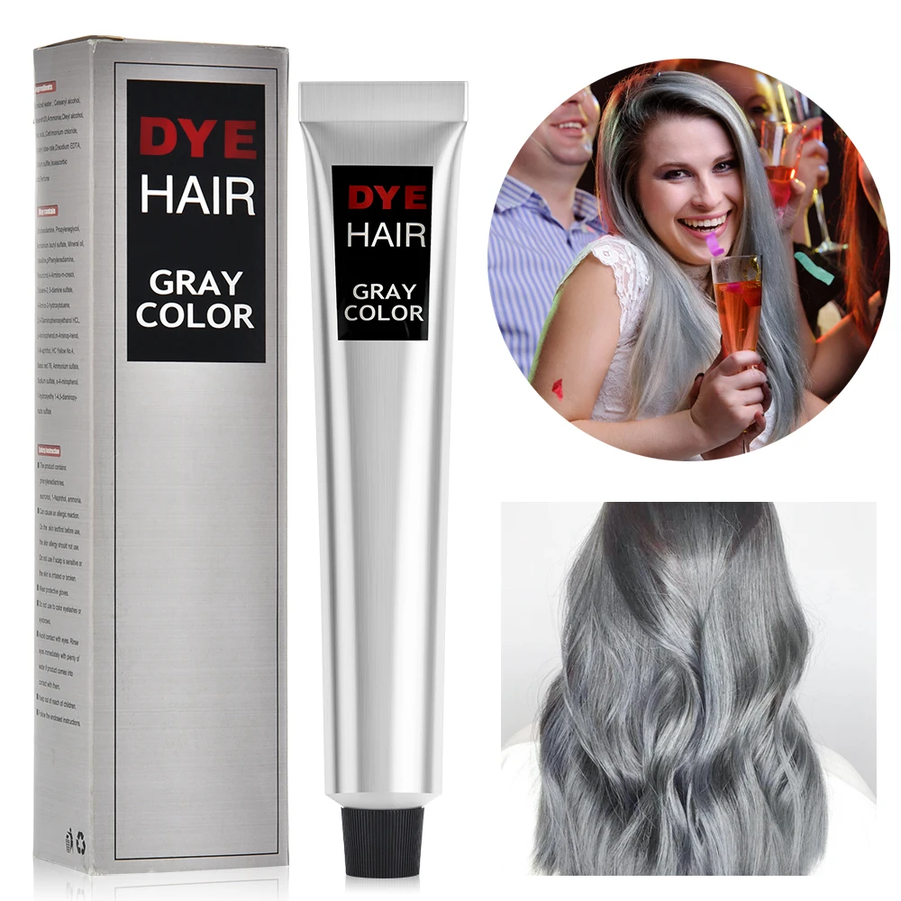 Gray-Color-Hair-Dye-Cream-Unisex-Smoky-Gray-Punk-Style-100ml-Light-Grey ...