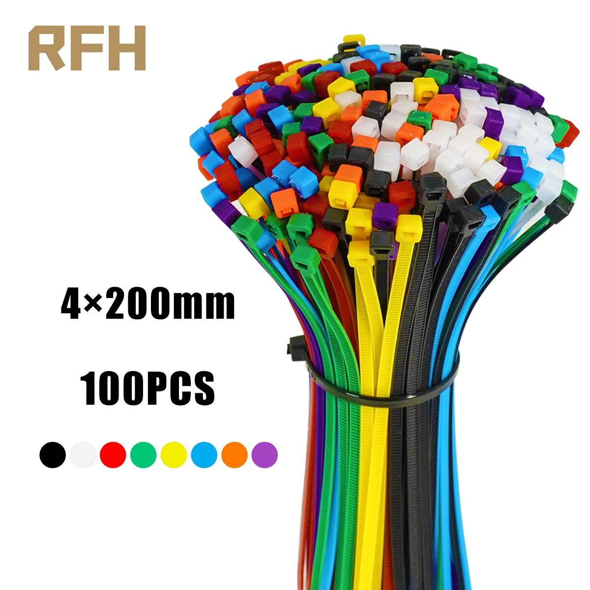 4-200mm-3-200mm-Size-100Pcs-Bag-Cable-Tie-Multicolor-Black-Slef-Locking ...