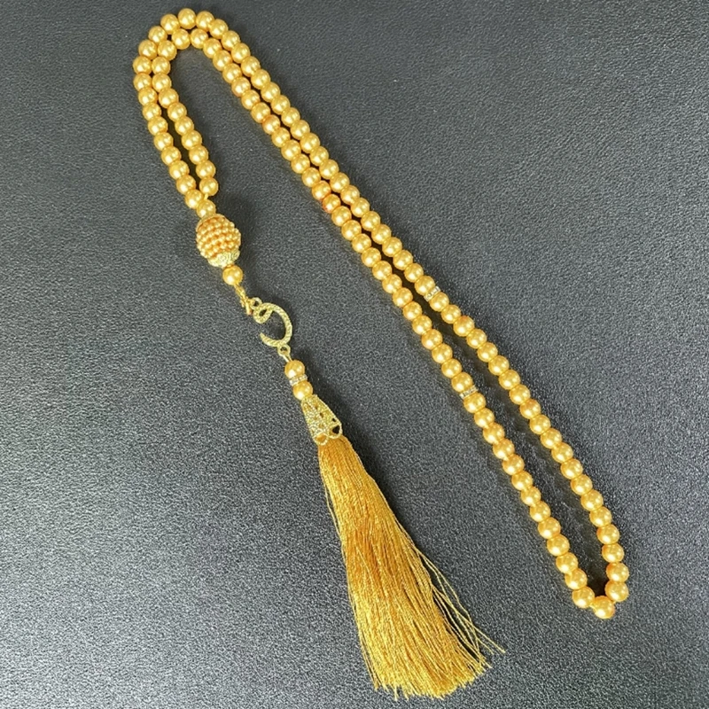6mm 99 Glass Pearls Tassel Turkish Style Muslim Rosary Islamic Prayer ...