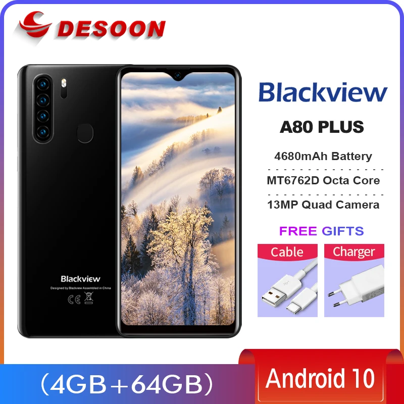Blackview teléfono inteligente A80 Plus, 4GB + 64GB, Android 10,0 ...