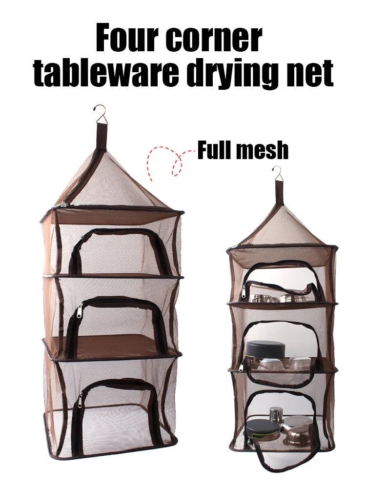 3 Layers Nylon Netting Collapsible Mesh Hanging Drying Net - NZshopsmart