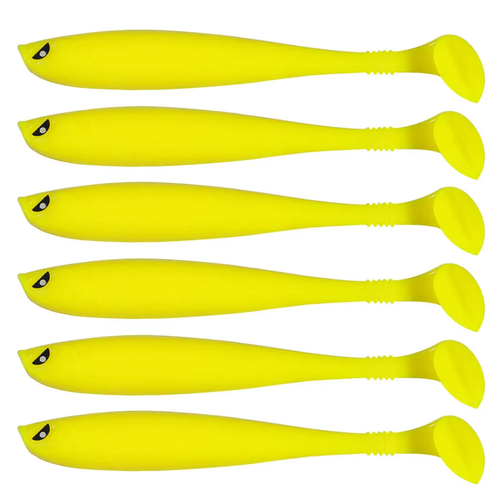 6pcs 11cm 8.3g Soft Silicone yellow Fishing Lure Minnow Saltwater ...