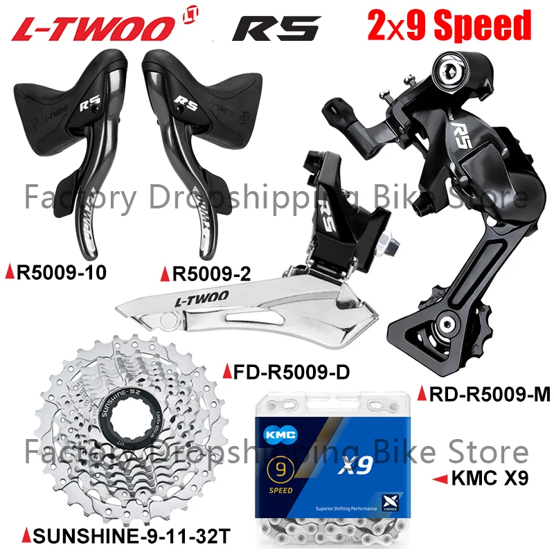 LTWOO-R5-2x9S-Groupset-Shifter-Brake-Front-Derailleur-Rear-Derailleur-23T-25T-28T-32T-Cassette ...