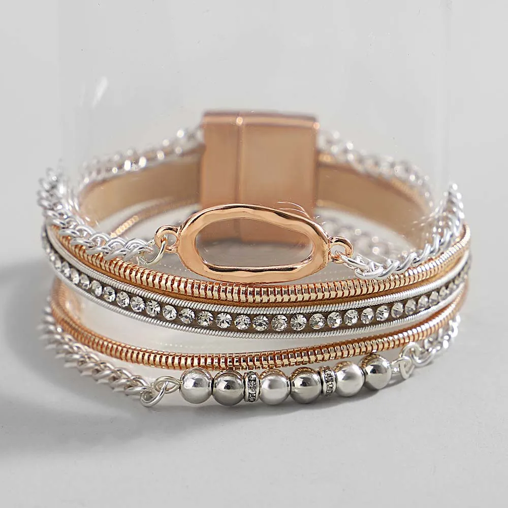 ALLYES-Fashion-Beaded-Geometric-Bracelets-for-Women-Charm-Crystal-Two ...