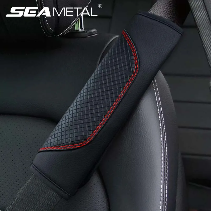 Car Seat Belt Protector Pad Leather Shoulder Cushion Cover Universal ...