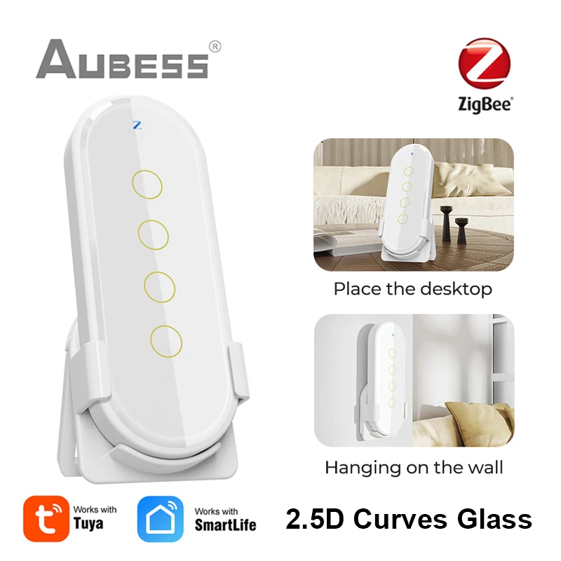 Tuya ZigBee Smart Scene Remote Control Smart Home 2.5D Tempered Glass ...
