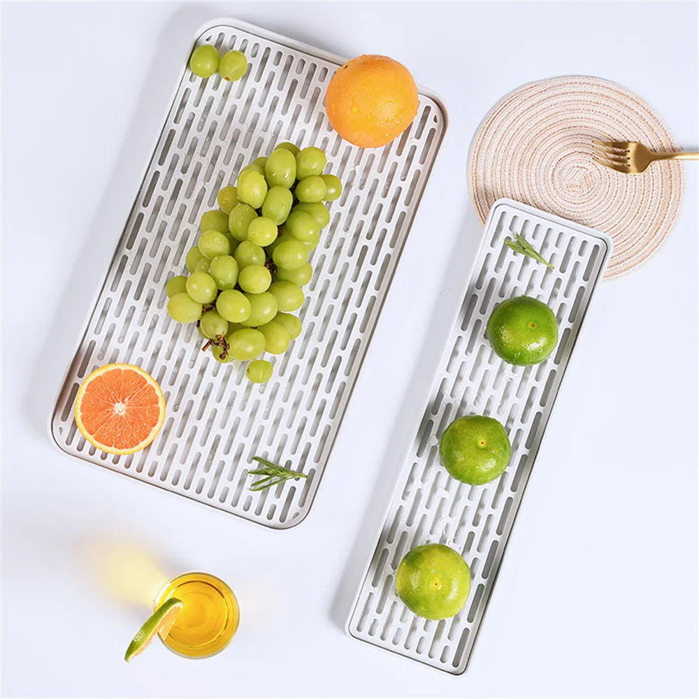 Tea-Tray-Water-Cup-Drain-Fruit-Vegetable-Rectangular-Kitchen-Supplies ...