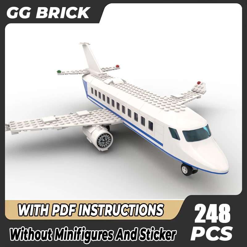Moc-Building-Bricks-Passenger-Plane-Model-Technology-Aircraft-Modular ...