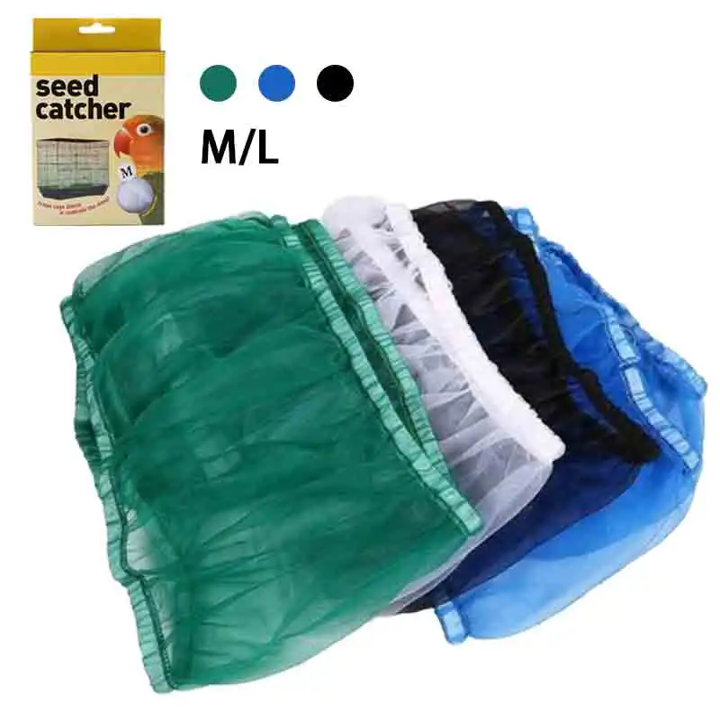 Receptor Seed Guard Nylon Mesh Bird Parrot Cover Soft Easy Cleaning ...