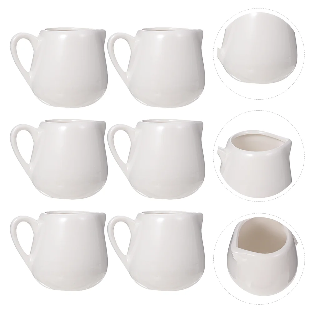 6Pcs Storage Jugs Ceramic Sauce Containers Sauce Jugs Tableware (White ...