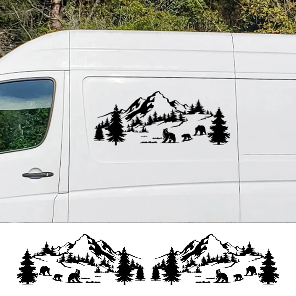Car-Forest-Mountain-Decor-Stickers-For-Van-Camper-Caravan-Cargo ...