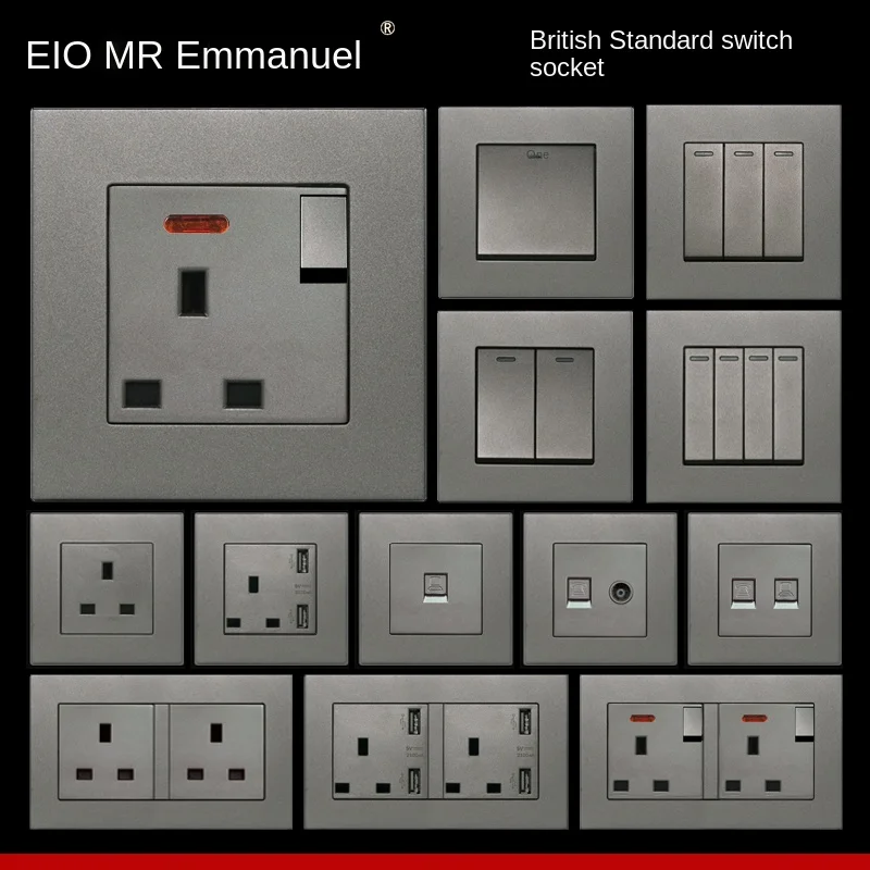13A British Hong Kong and Macau Switch Socket Panel with Switch Three ...