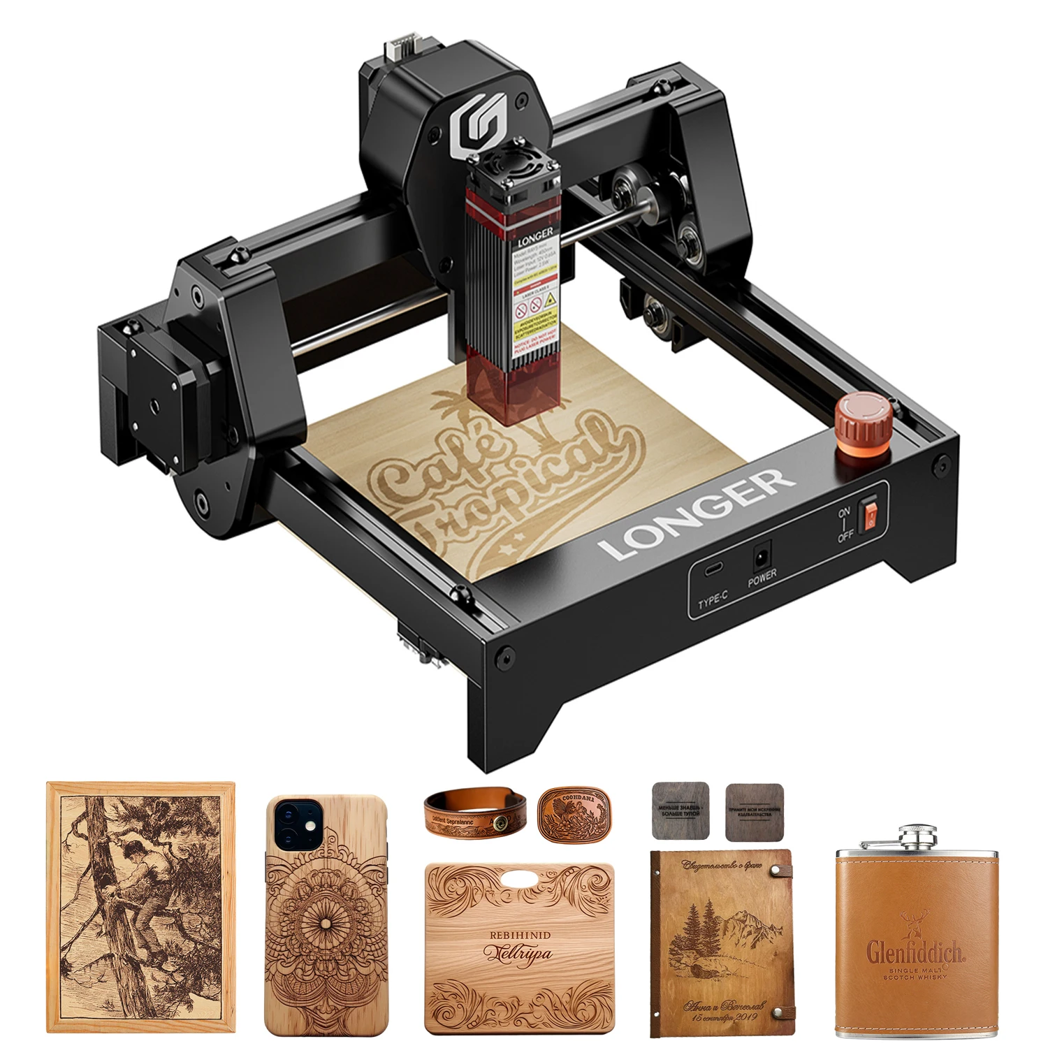 RAY5 Mini Laser Engraving Wood Engraver Machine High Speed co2 CNC Wood ...