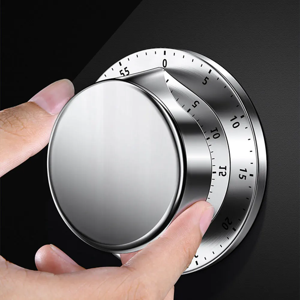 Stainless-Steel-Kitchen-Timer-with-Magnetic-Base-Manual-Mechanical ...