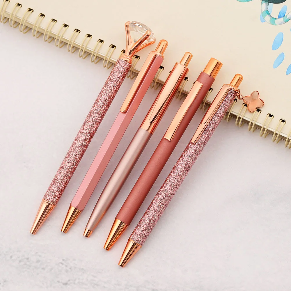 Lytwtw-s-Roller-Press-Ballpoint-Pen-Luxury-Cute-Wedding-Rose-Gold-Metal ...