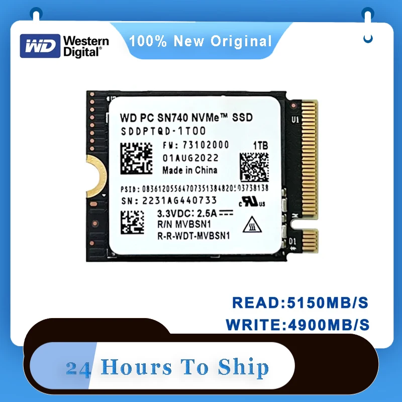 Western Digital WD SN740 2TB 1TB 512GB M.2 SSD 2230 NVMe PCIe Gen 4x4 ...