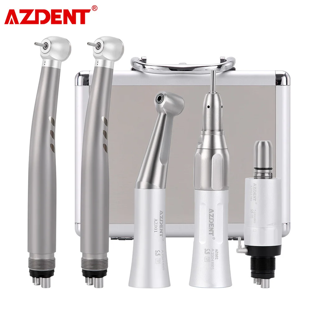 AZDENT-Dental-High-and-Low-Speed-Handpiece-Kit-Standard-Push-Button-LED ...