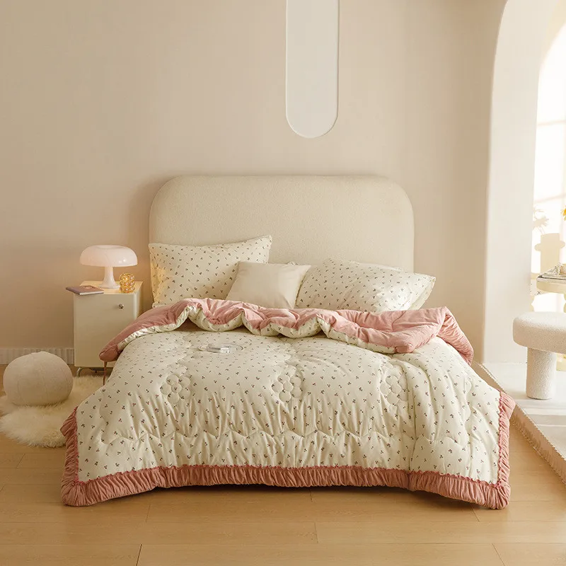 Colcha-leve-de-algod-o-t-rmica-estilo-coreano-edred-o-capa-de-cama ...