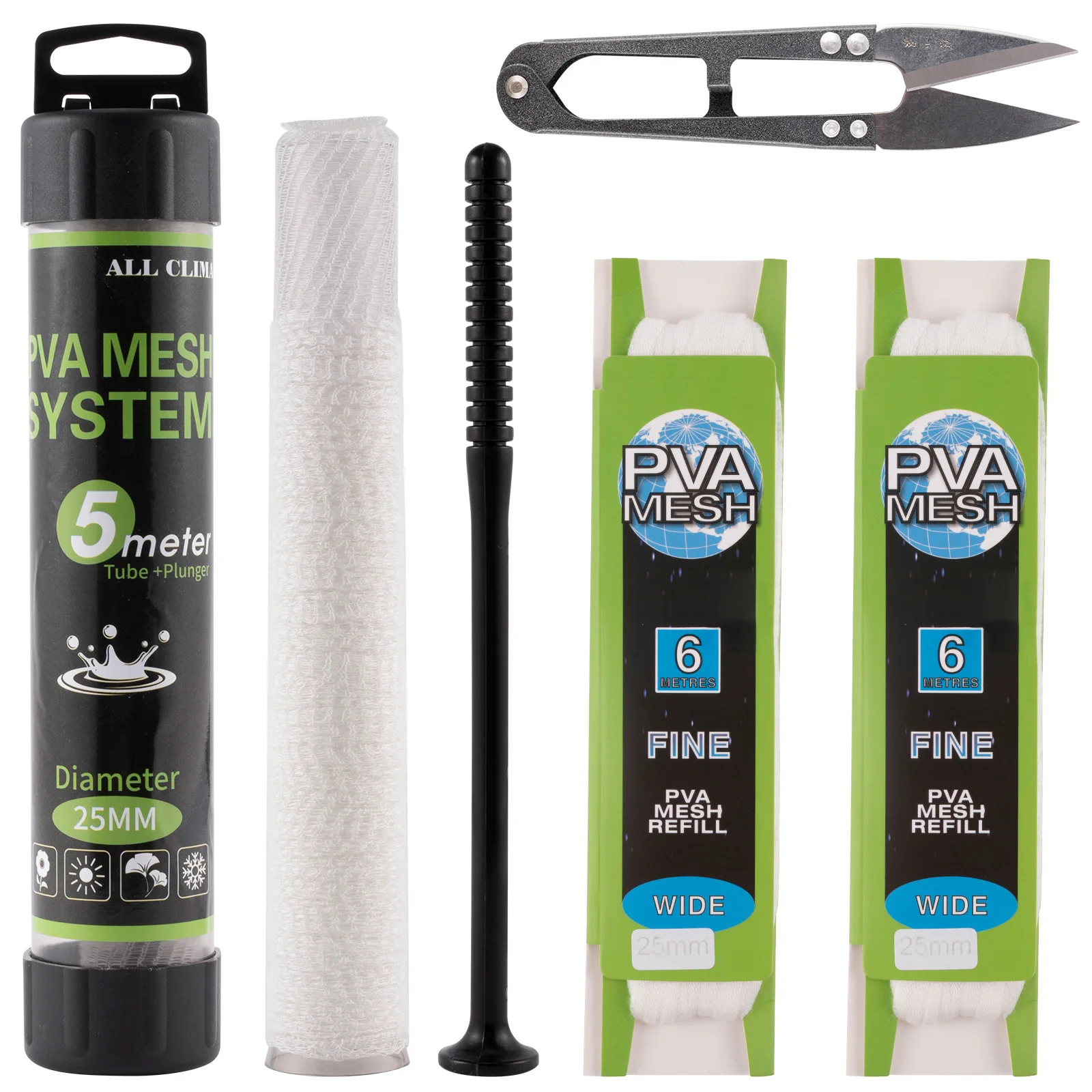 17m-PVA-Mesh-Kit-with-Bait-Loading-Tool-Plunger-and-Funnel-Fast-Melt-in ...