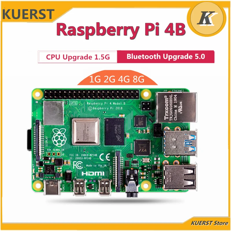 Oryginalna płyta główna Raspberry Pi 4 Model B 1GB 2GB 4GB RAM czterordzeniowy 2.4/5.0 GHz WIFI ...