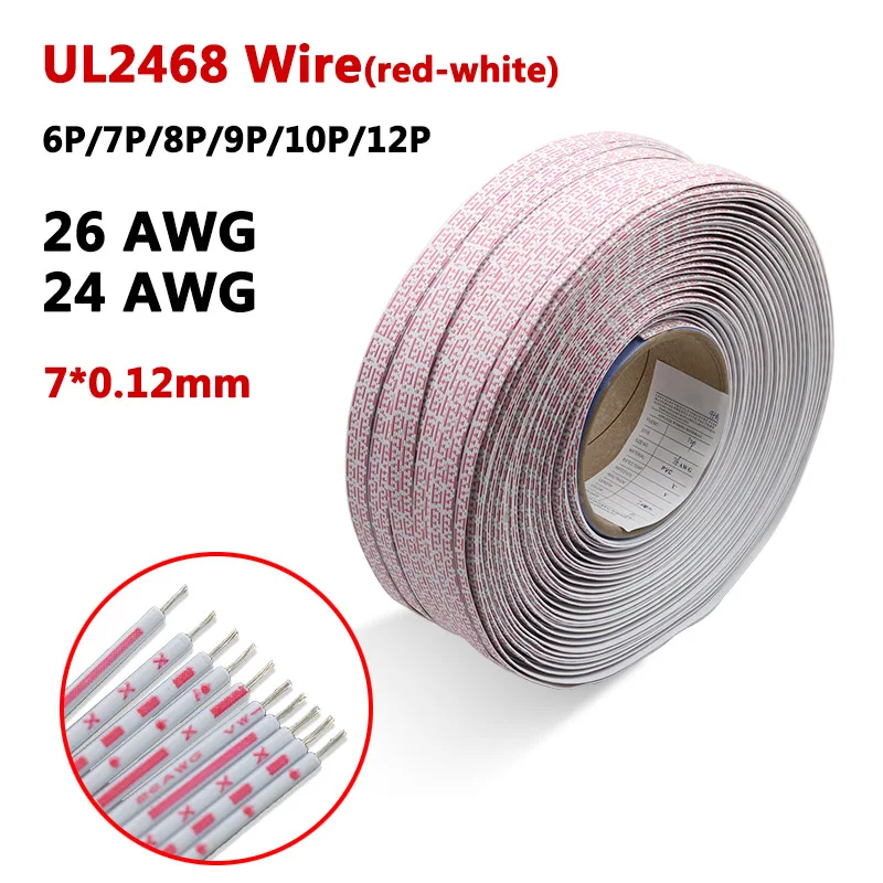 1M-UL2468-Flat-Ribbon-Cable-26-24AWG-LED-Display-Screen-2-54mm-Red-And ...