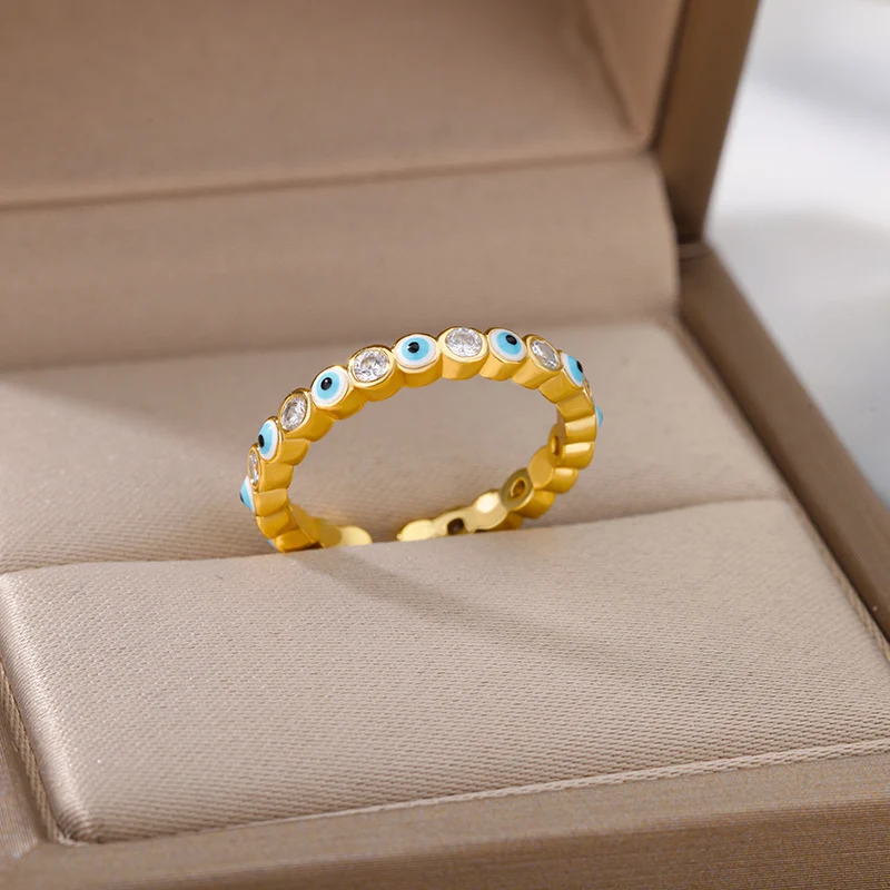 Stainless-Steel-Evil-Eye-Rings-For-Women-Zircon-Enamel-Round-Blue-Evil ...