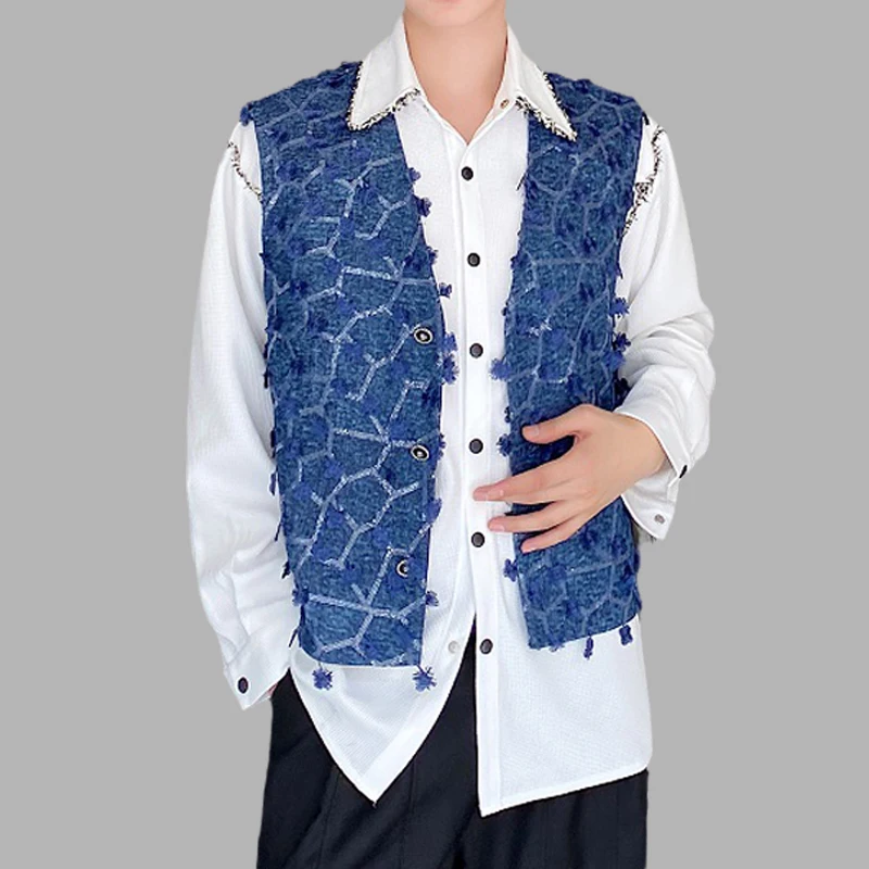 Men-s-Vests-Handmade-Metal-Sequin-Spliced-Denim-Vest-Single-Breasted ...