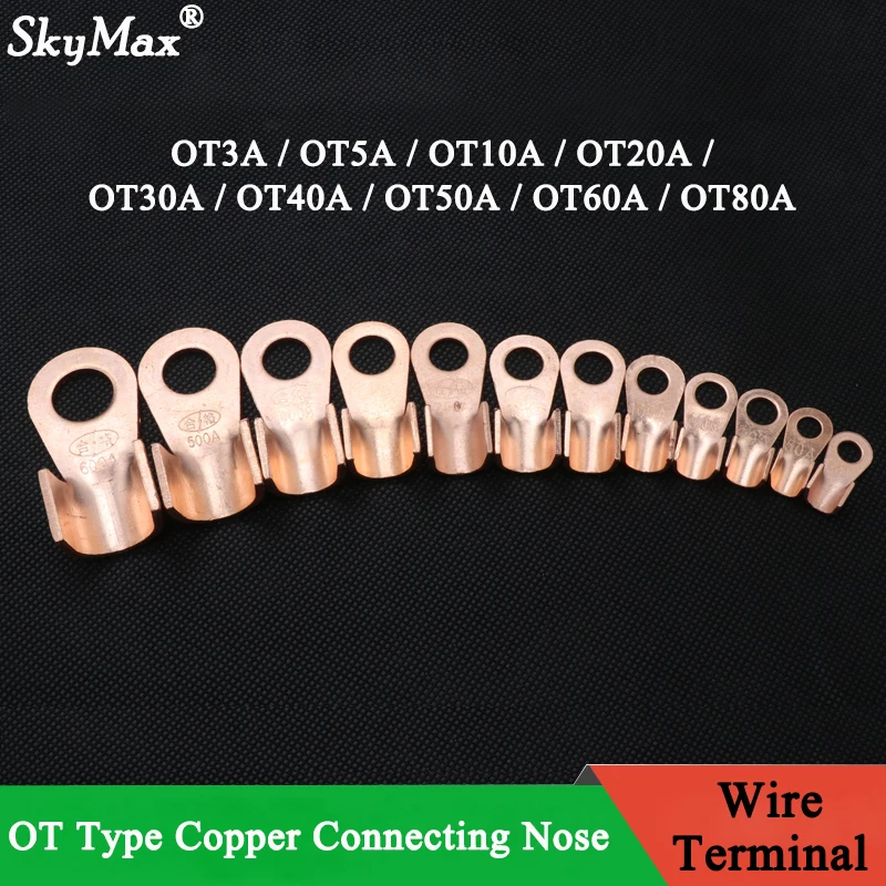 10pcs OT Type 3A 5A 10A 20A 30A 40A 50A 60A 80A Wire Terminal Red ...