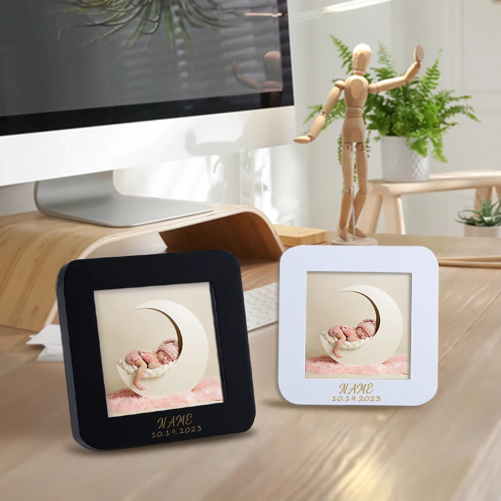 Fotos-rotativas-de-madeira-Frames-para-crian-as-rec-m-nascidas-Custom ...