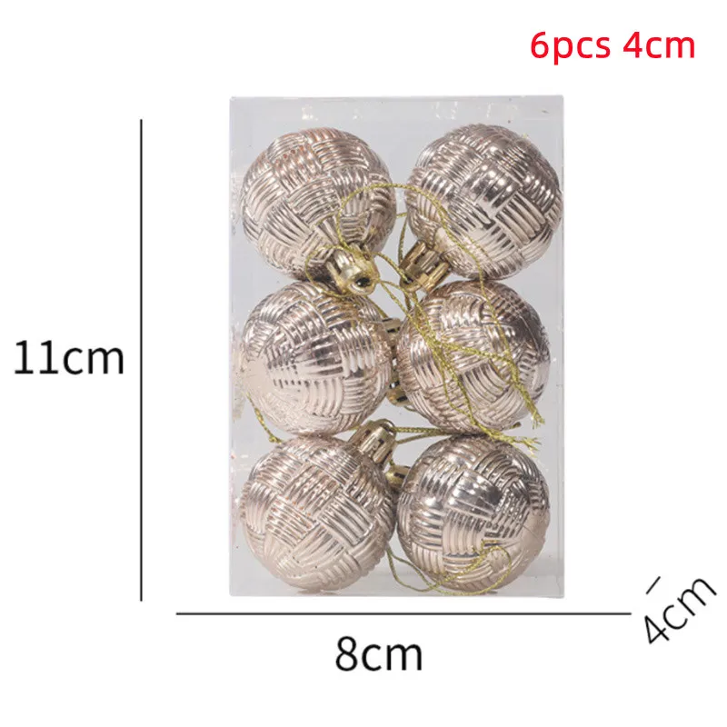 6 bolas navideñas de plástico de 4 cm, doradas, plateadas, rojas ...