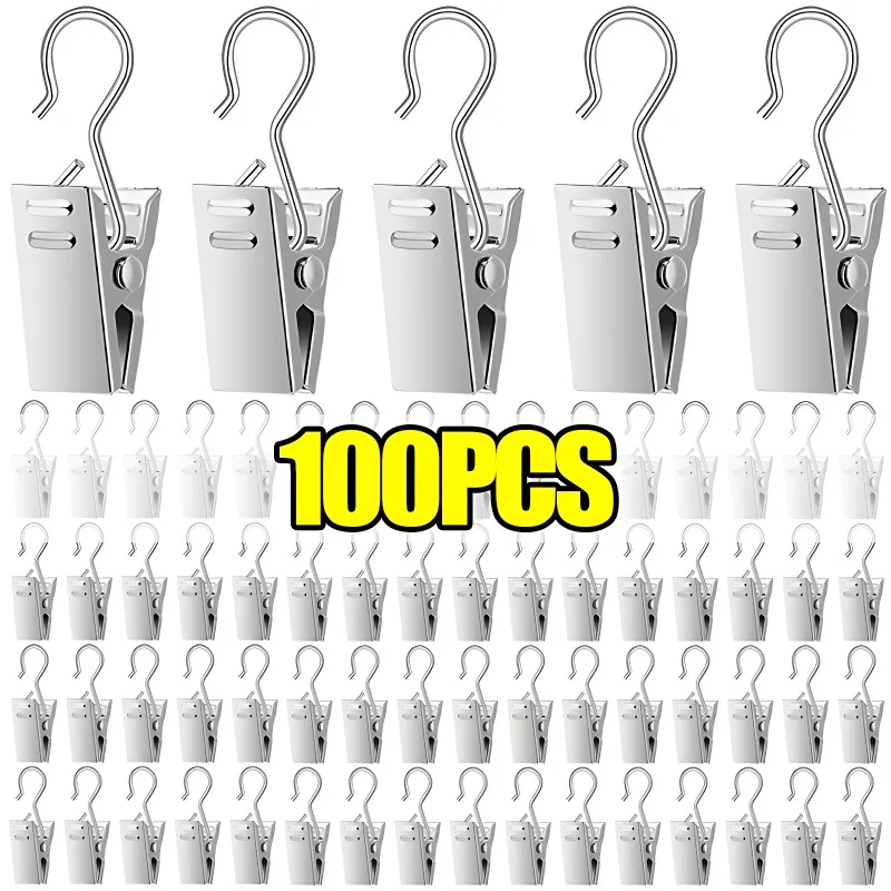 10-100Pcs-Mini-Metal-Curtain-Clips-with-Hook-Sturdy-and-Durable ...