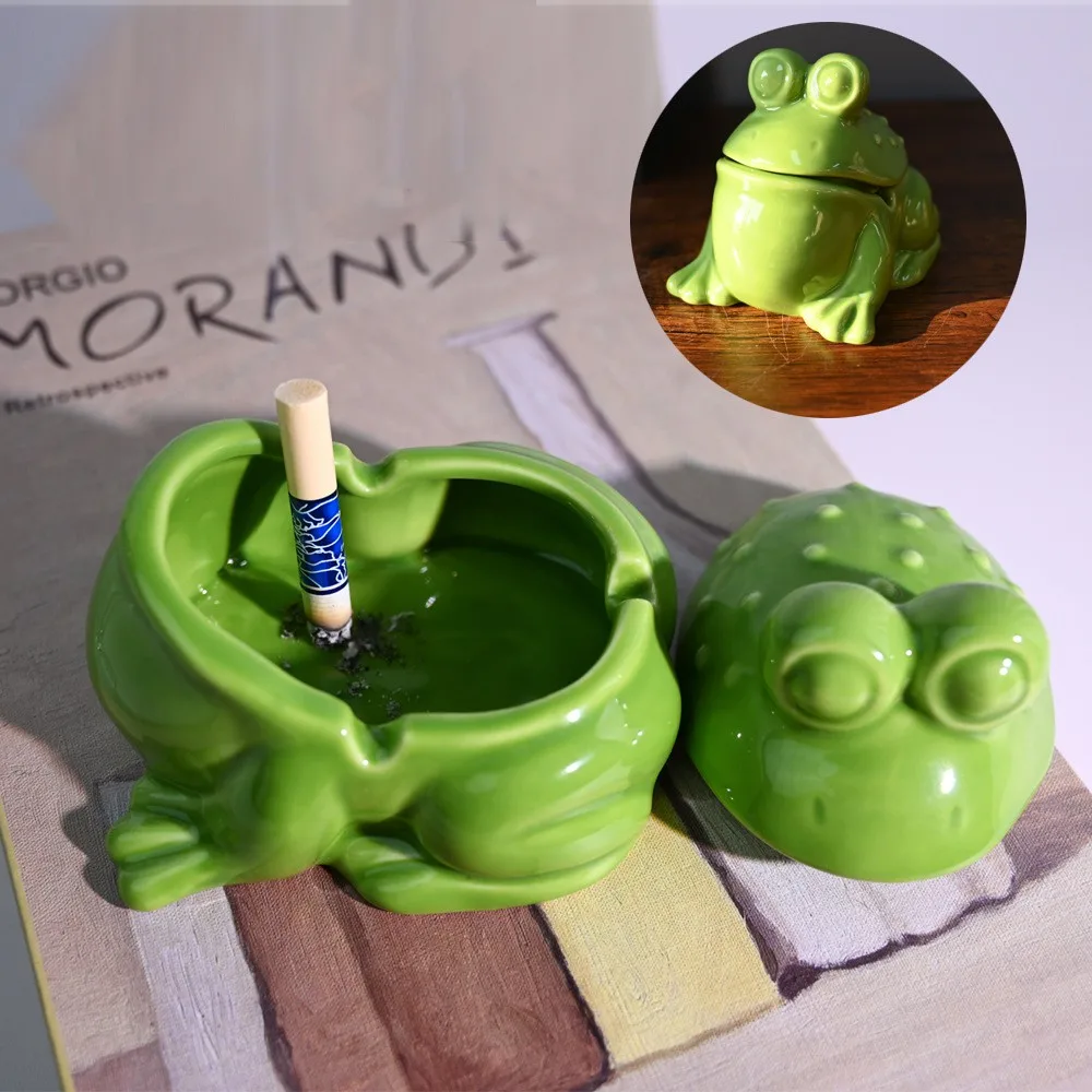 Vilead-Ceramic-Green-Frog-Ashtray-Tea-Pet-Table-Accessories-Desktop ...