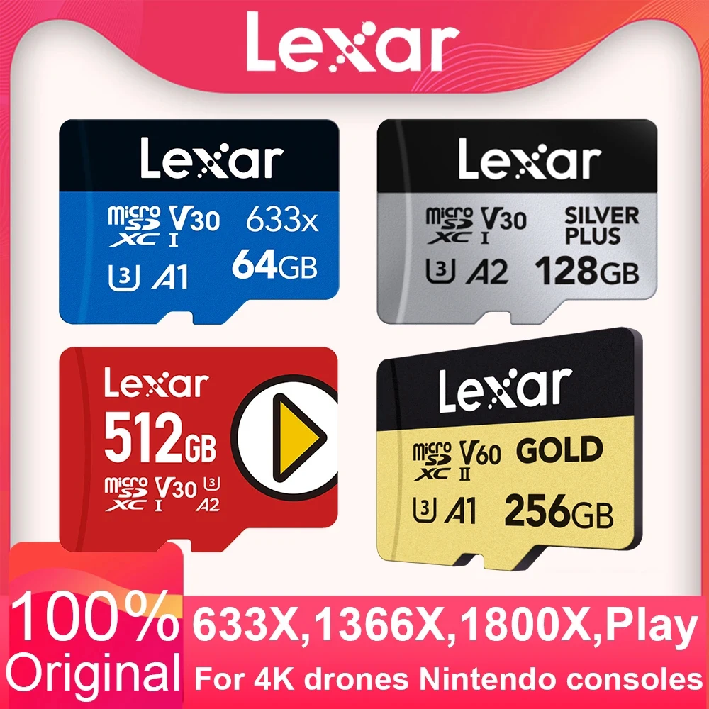 Lexar-633X-1366X-1800X-Play-Micro-SD-Card-TF-Memory-Card-UHS-I-A1-U3 ...