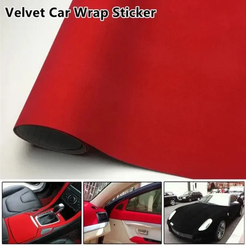 Solid-Color-Velvet-Suede-Fabric-Vinyl-Car-Wrap-Sticker-Car-Styling-Self ...