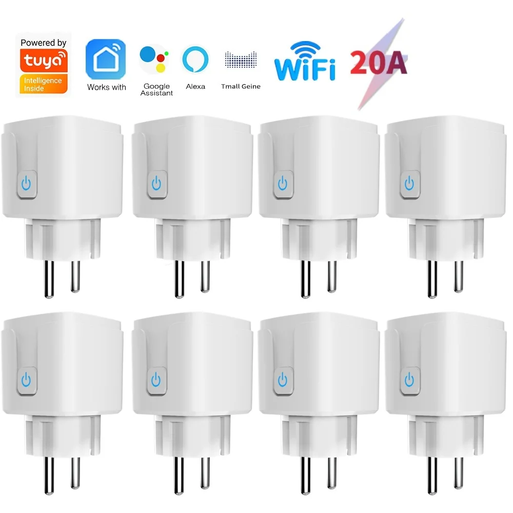 1~4pcs Tuya Wifi Smart Socket EU Plug Power Monitor Remote Control ...