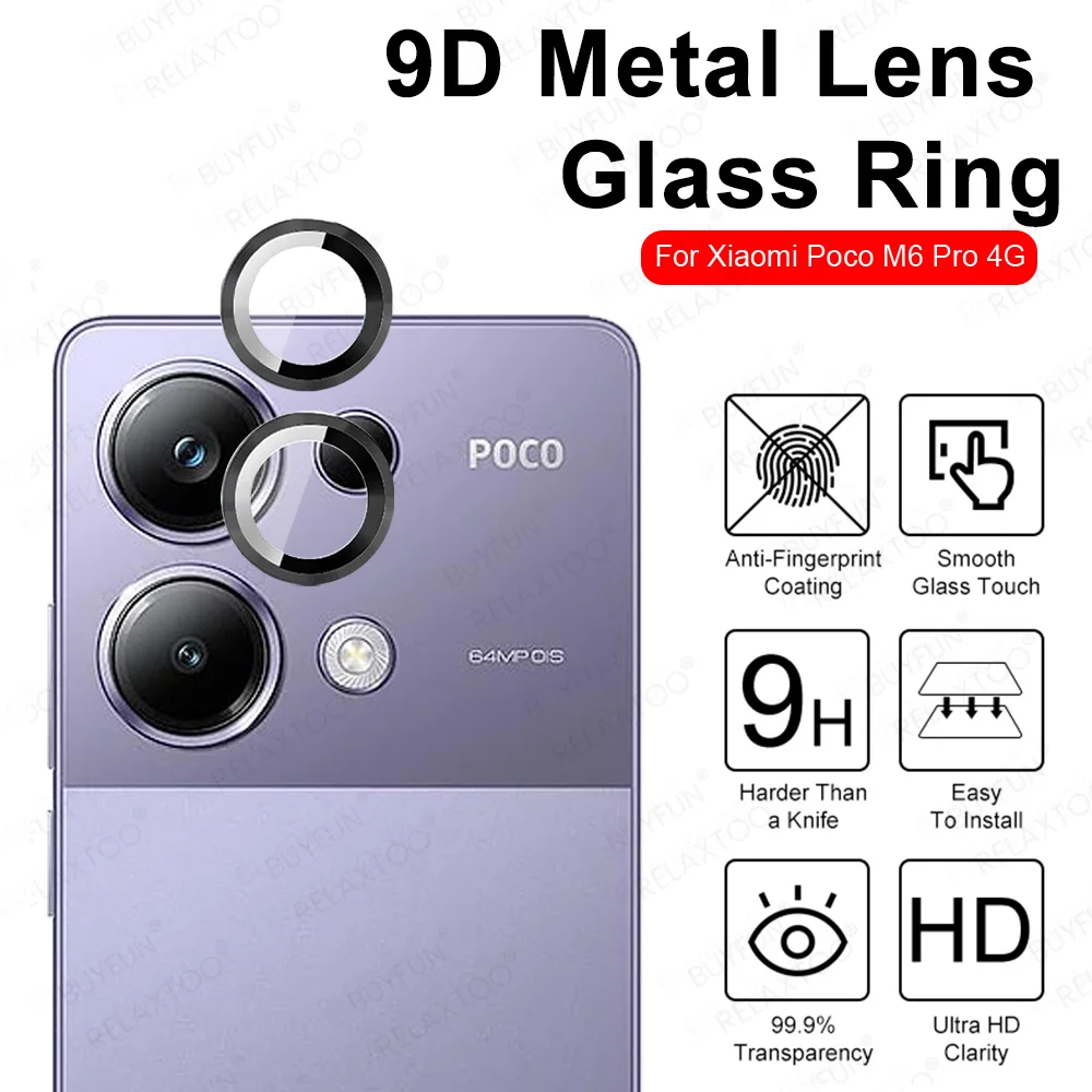 For Xiaomi Poco M6 Pro 4G Rear Aluminium Alloy Camera Protector Ring ...