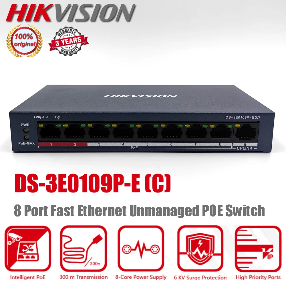 Original Hikvision DS-3E0109P-E(C) 6KV Surge Protection 300m Long Range ...