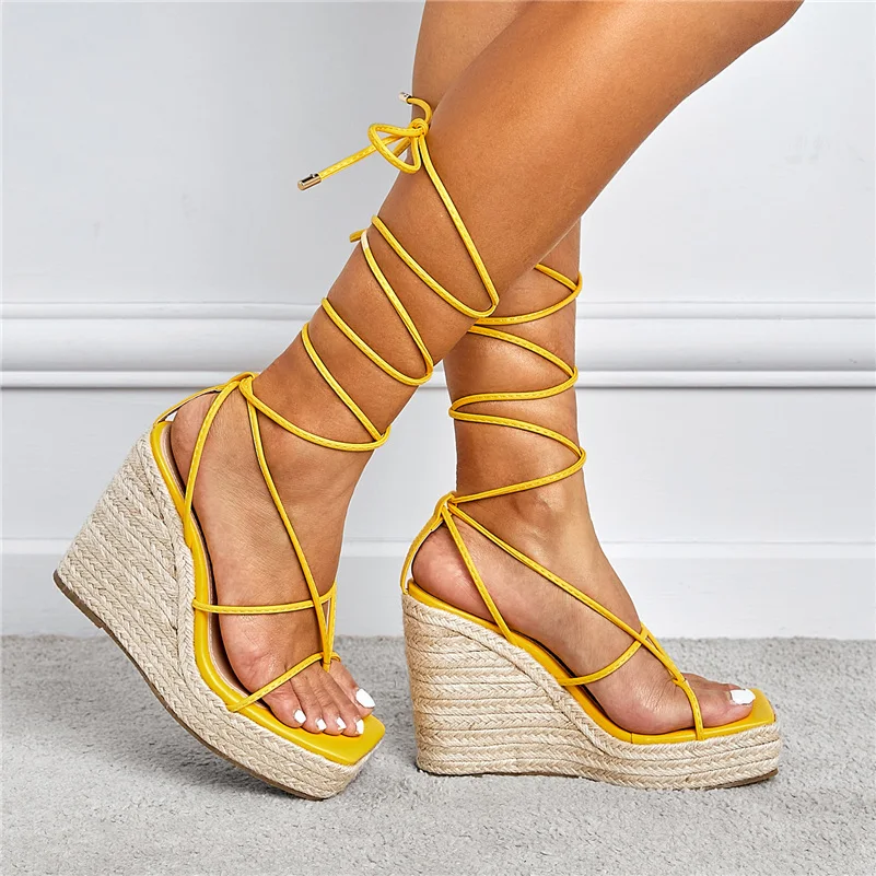 2023-feminino-13-5cm-salto-alto-cunhas-sand-lias-amarelas-3-5cm-plataforma-fetiche-gladiador ...