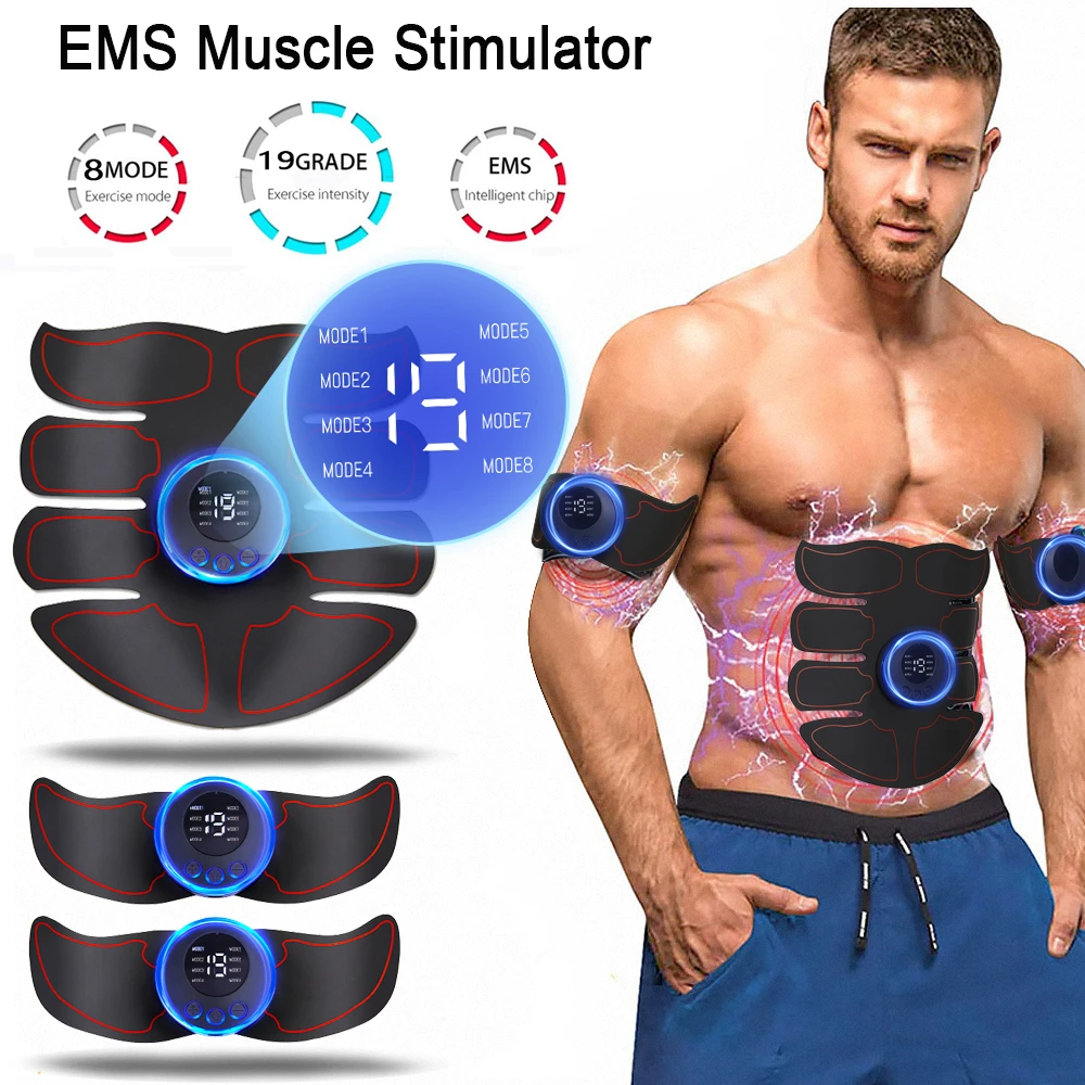 3pcs Ems Muscle Stimulator Massager Abdominal Fitness Buttocks Hip ...