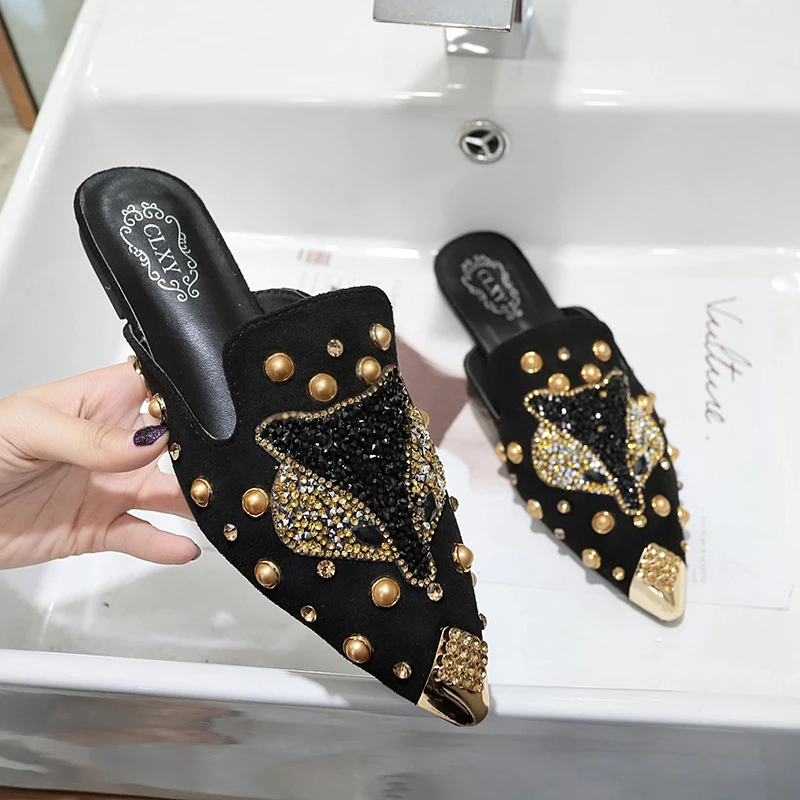 Women-Shoe-Fashion-String-bead-Pointed-Rhinestone-Rivet-Flat-Women ...