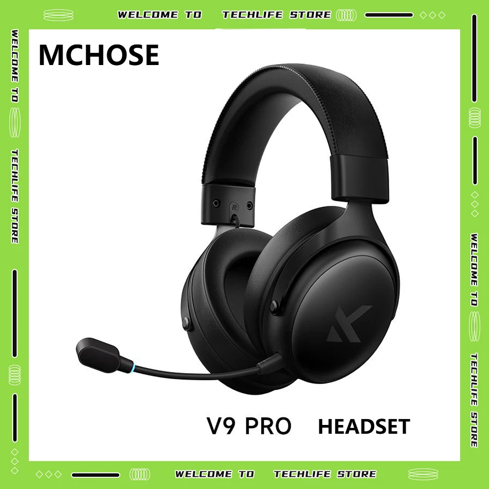 MCHOSE V9 Pro Wireless Gaming Headset Dual-Mode Low Latency 3D Surround ...