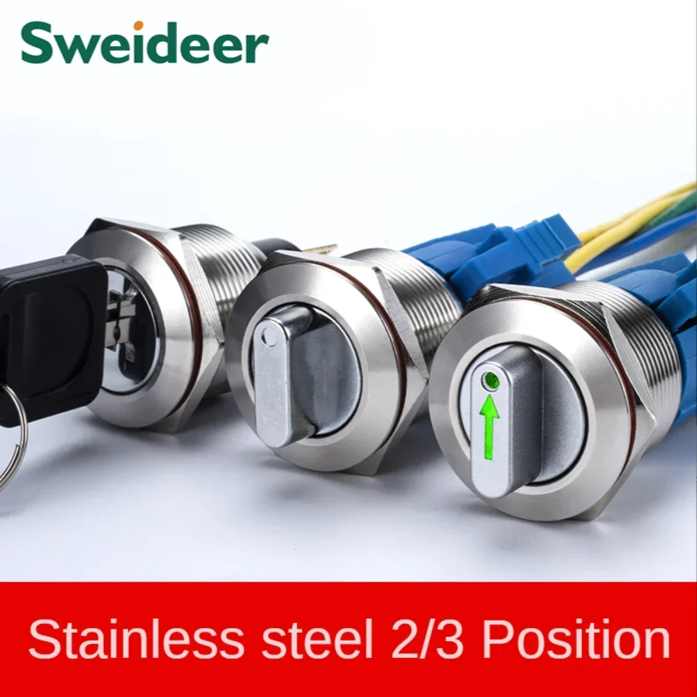 22mm-Metal-Rotary-Selector-Switch-2-3-Position-on-Off-LED-Stainless ...